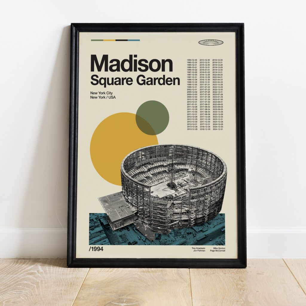 Phish - Madison Square Garden (Midcentury Modern) MSG Poster - FREE U.S ...